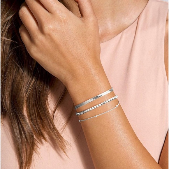 Jewelry | 3 Pc Sterling Silver Bracelet Set Nwt | Poshmark